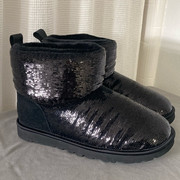 UGG | Shoes | New Ugg Australia Classic Mini Mirror Ball Boot Black 8 ...
